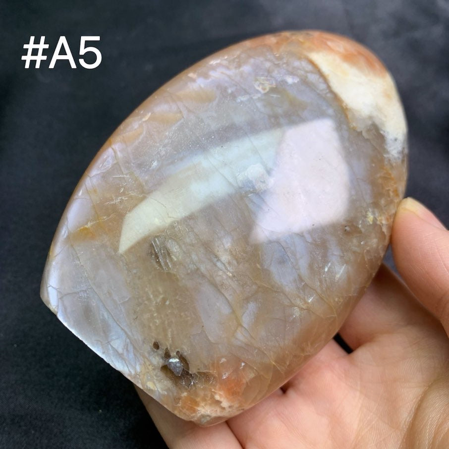 Flashy Peach Moonstone Freeform – ZAIEN CRYSTAL WHOLESALE