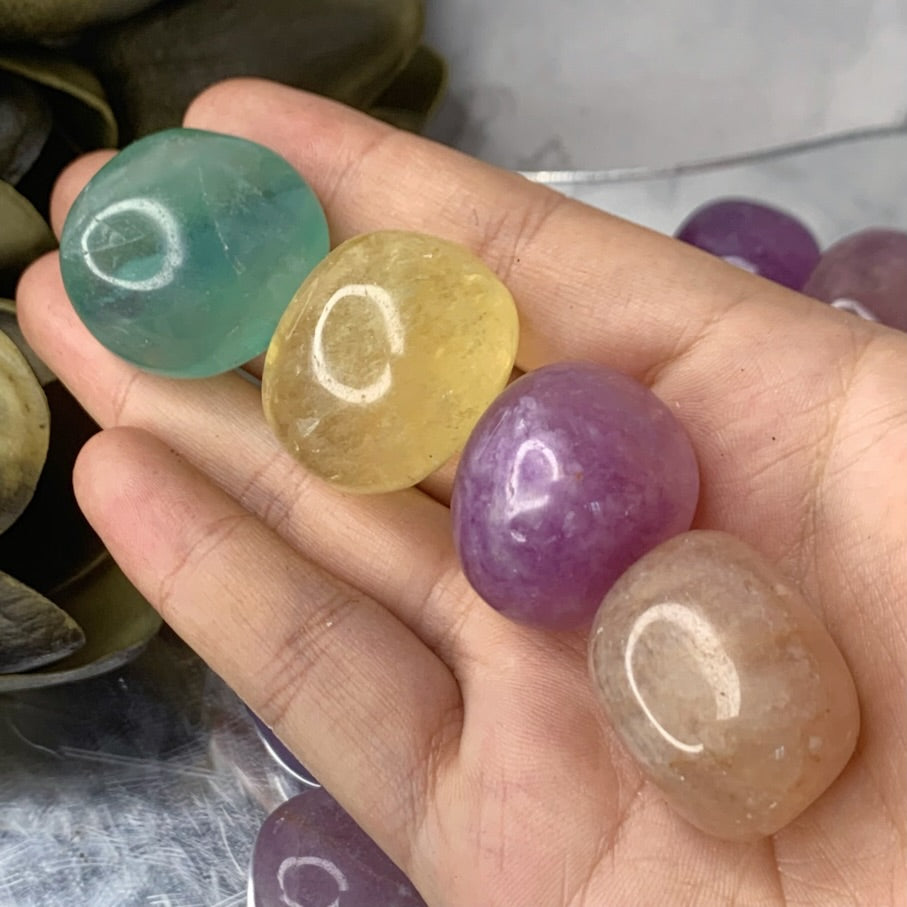 Candy Fluorite Tumbles – ZAIENCRYSTAL LLC