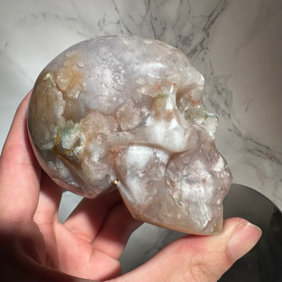 Quality Flower Agate Skull – zaiencrystal.com